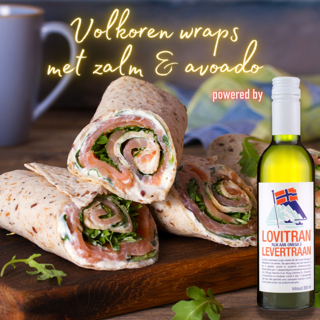 Volkoren wraps met zalm en avocado - Lovitran® levertraan | Rijk aan ...